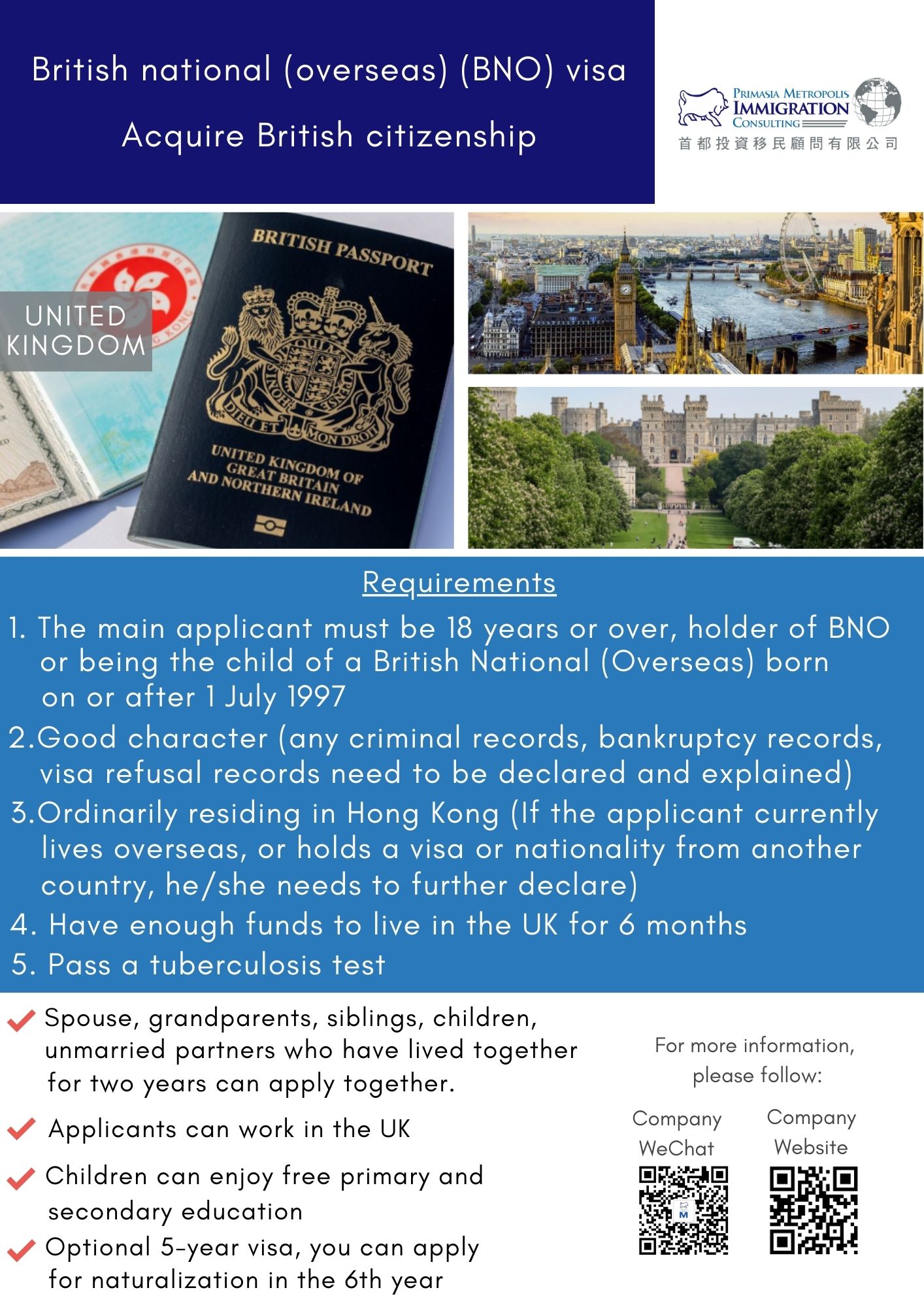 British national (overseas) (BNO) visa – Acquire British citizenship – Primasia Metropolis ...